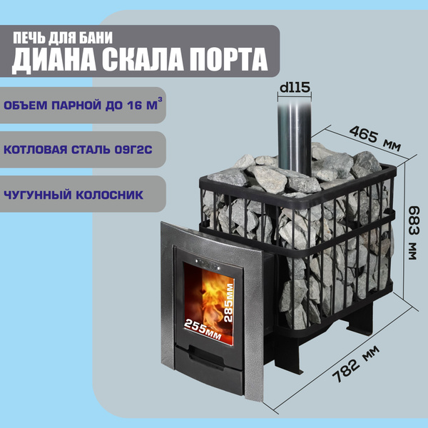 Печь для бани дровяная "Диана Скала Порта" - купить с доставкой по ...