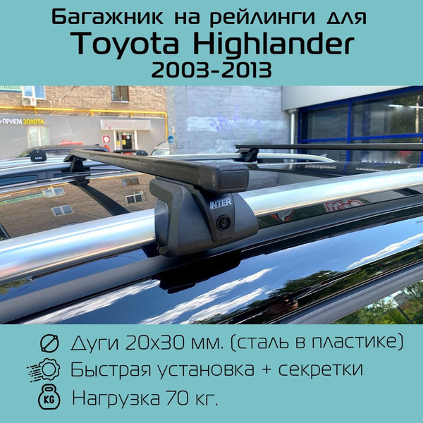 Комплект багажника Inter Титан для Highlander_Прямоугольная - купить по ...