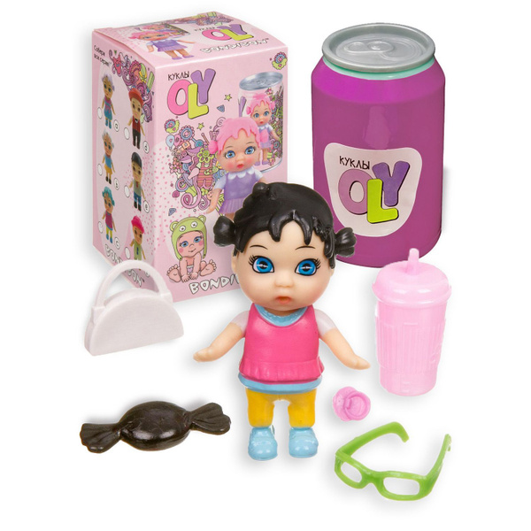 Набор игровой Bondibon куколка OLY в парике и аксессуарами в банке, девочка-C - купить с ...