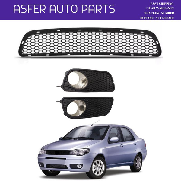 Нижняя решетка переднего бампера и рамка правой левой противотуманной фары, комплект из 3 ...