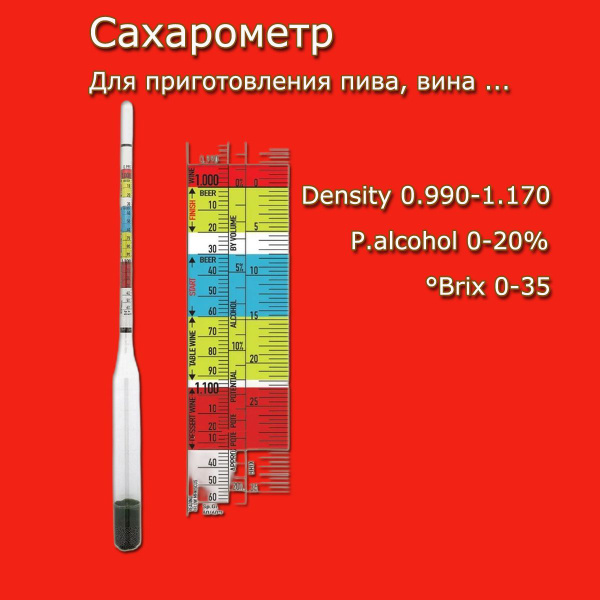 Ареометр Сахарометр сахаромер для пива браги и вина профессиональный ...