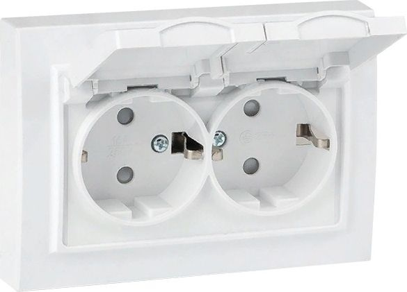 Розетка силовая штепсельная EKF / ЭКФ Basic Минск 2Р+РЕ, 16А 230В IP44 ...