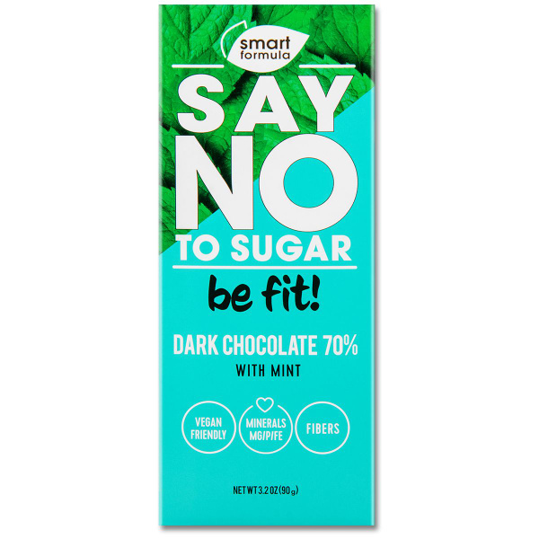 Шоколад без сахара Smart Formula "Мята", горький, 90 г, 1 шт. - купить ...