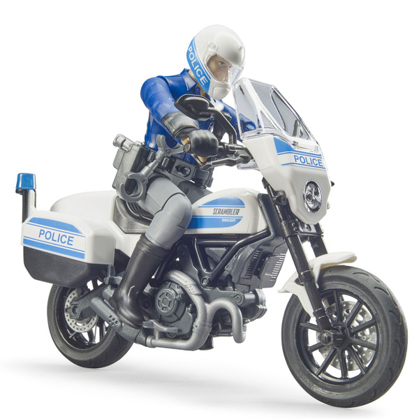 Машинка Bruder Мотоцикл Scrambler Ducati с фигуркой полицейского Брудер ...