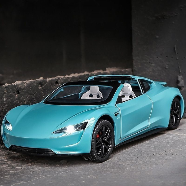 Машинка металлическая Tesla Roadster 1:24, Коллекционная модель машины ...