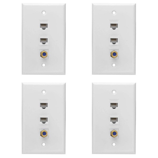 Лерой 4 настенных коаксиальных Ethernet панели 2 порта Cat6 Rj45 и 1