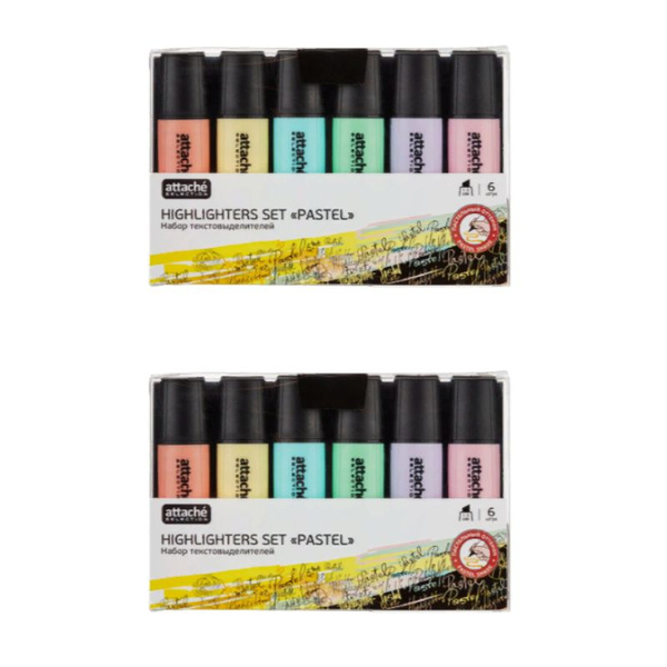 Attache Selection набор текстовыделителей pastel 1-5 мм 2 уп - купить с доставкой по выгодным ...