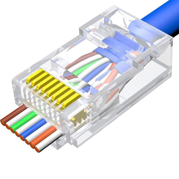 100 шт. CAT6 CAT5E CAT5 проходные модульные сетевые разъемы RJ45 UTP 50 ...