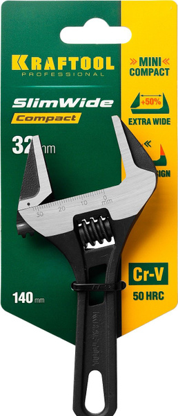 KRAFTOOL SlimWide Compact, 140/33 мм, разводной ключ (27266-20 ...
