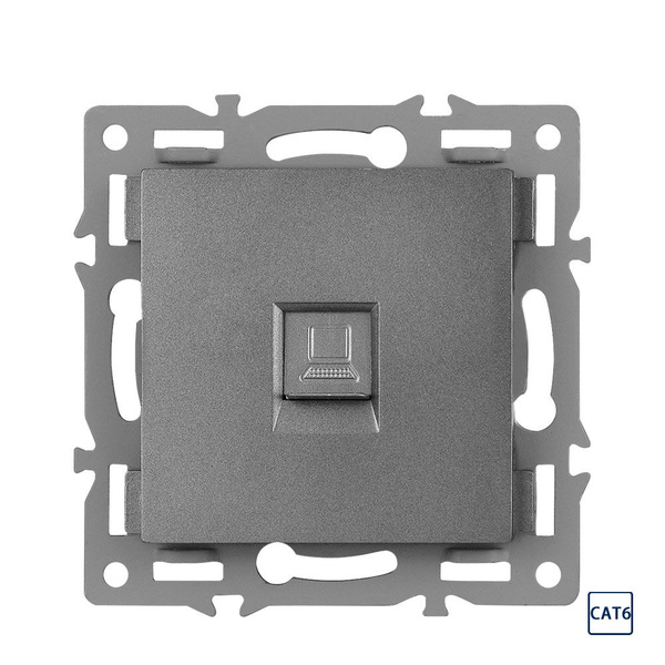 Розетка компьютерная RJ45 CAT6, механизм розетки,серый - купить по ...