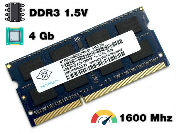 Модуль оперативной памяти Nanya DDR3 4Gb 1600 Mhz NT4GC64B8HG0NS-DI PC3 ...