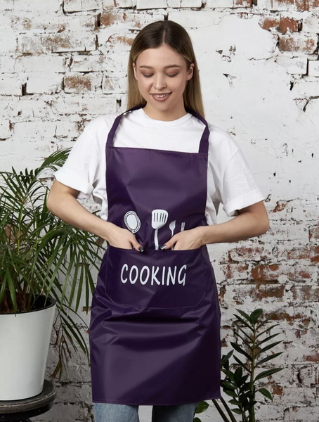 Фартук кухонный женский "Cooking", фиолетовый - купить с доставкой по ...
