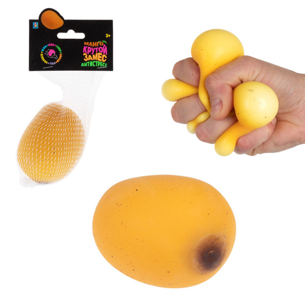 Игрушка антистресс для рук Крутой замес 1TOY манго, таба сквиш, жмяка ...