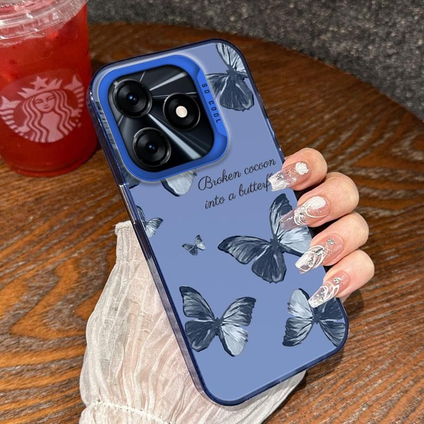 Силиконовый чехол на Tecno Spark 10 4g Spark 10c 4g бабочка купить с доставкой по выгодным