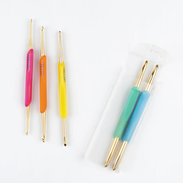 Набор двухсторонних крючков для вязания Raku-Raku/ 10 размеров ...