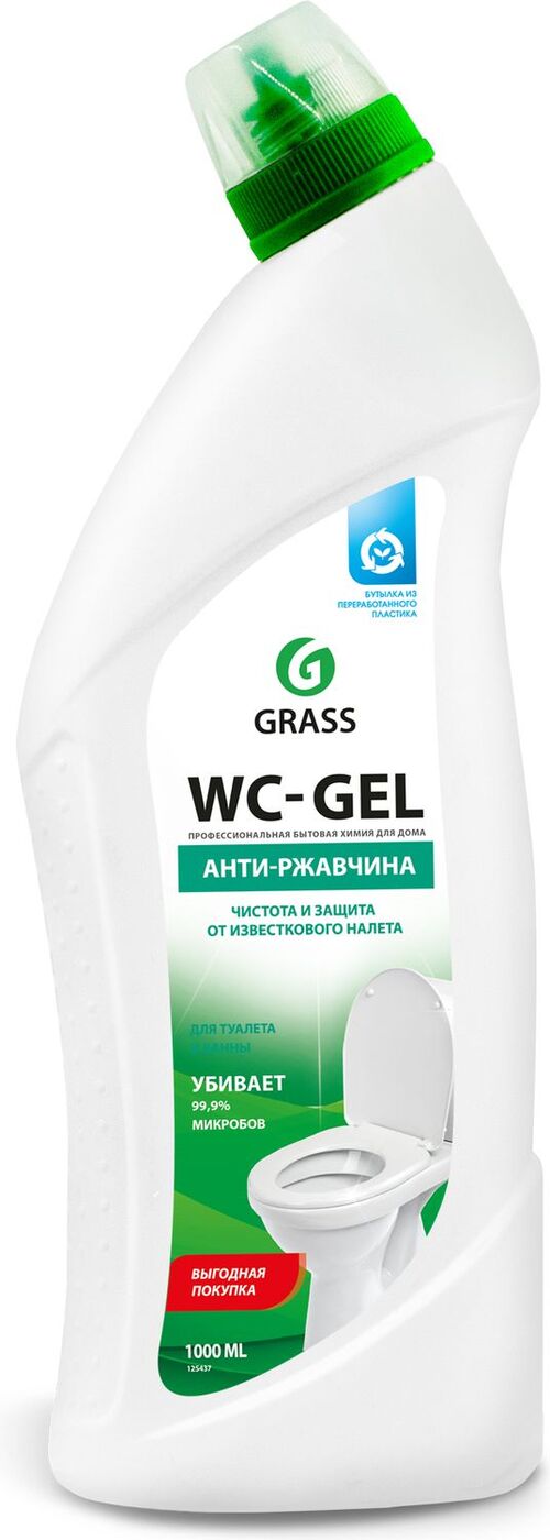 Средство для чистки сантехники Grass WC-Gel, 1 л, 2 шт — купить в интернет-магазине OZON с ...