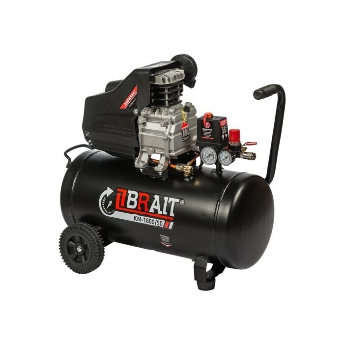 Компрессор поршневой масляный электрический Brait КМ-1800/50 ( 1.8 кВт, 260 л/мин, 8 бар ) 1800 ...