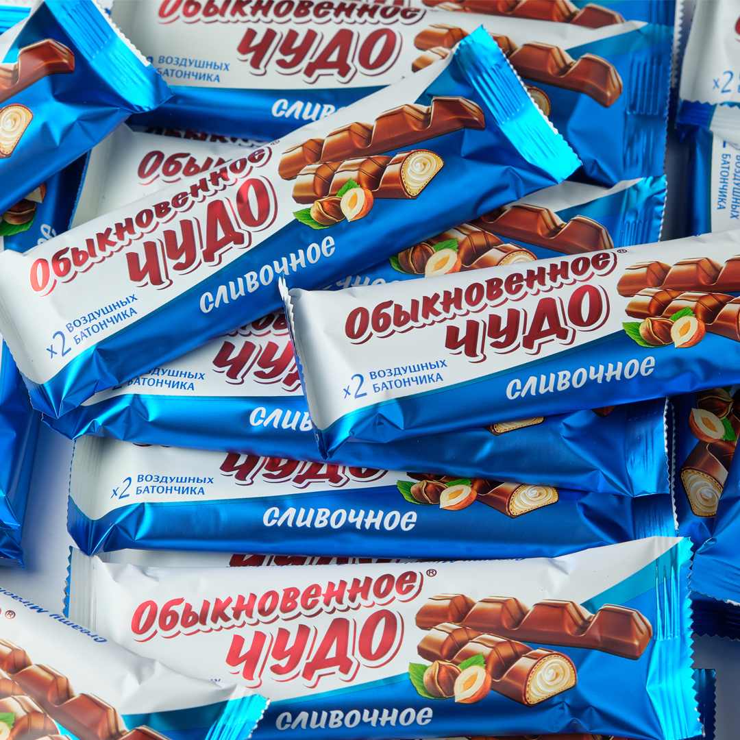 Батончик шоколадный "Обыкновенное чудо" сливочное, 24 шт по 55 г ...
