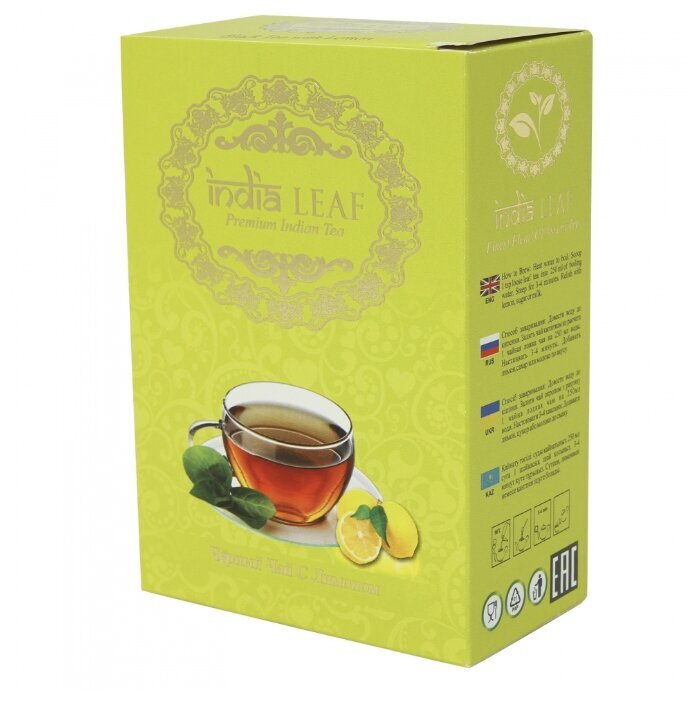 INDIA LEAF / Чай India LEAF черный с лимоном 100 гр — купить в интернет-магазине OZON с быстрой ...