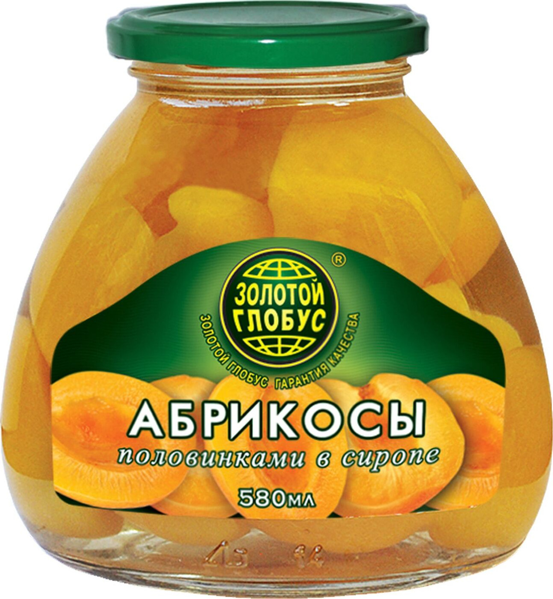 Фруктовые консервы Золотой Глобус "Абрикосы", половинки в сиропе, 580 ...