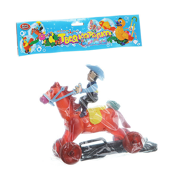 Игрушка -каталка с ручкой, ковбой, Play Smart,PAC 19x18x8см, артикул ...