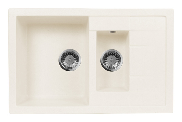 Мойка для кухни АкваГранитЭкс белая M-21K две чаши с крылом 331 купить на OZON по низкой цене ...