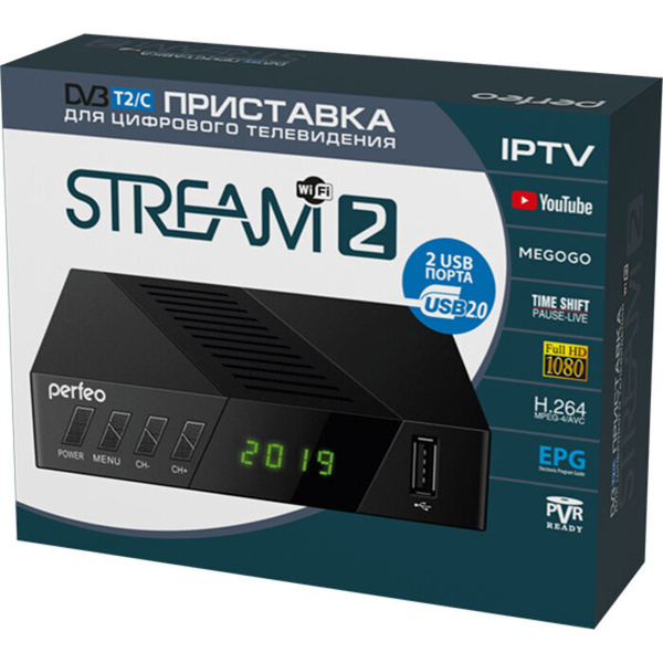 ТВ-тюнер/ресивер Perfeo Цифровая приставка DVB-T2 STREAM-2 купить на OZON по низкой цене ...