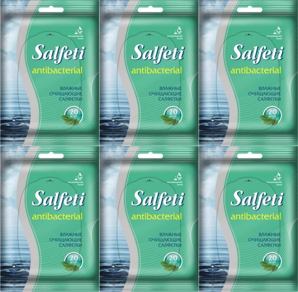 Salfeti Салфетки влажные антибактериальные, комплект: 6 упаковок ...
