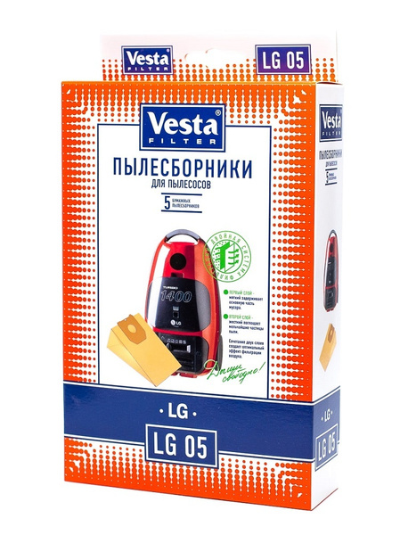 Мешки-пылесборники Vesta filter LG 05 для пылесосов LG, 5 шт - купить с ...