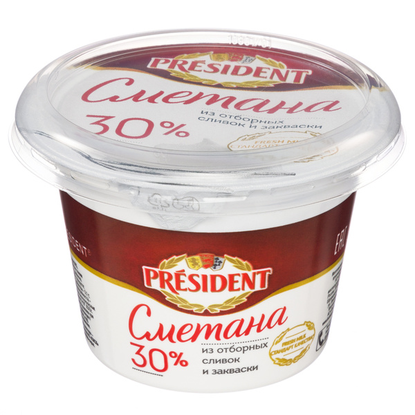 President Сметана 30%, 180 г - купить с доставкой по выгодным ценам в ...