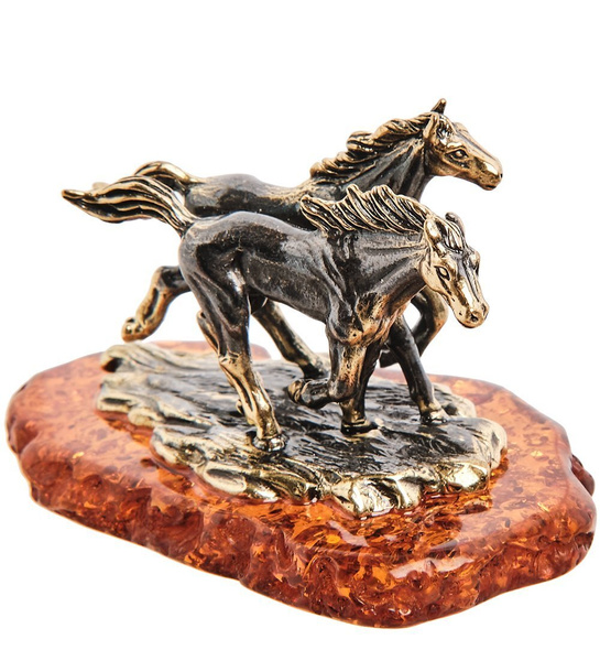 Фигурка "Лошади Степные" (латунь, янтарь) A1982692 купить на OZON по ...