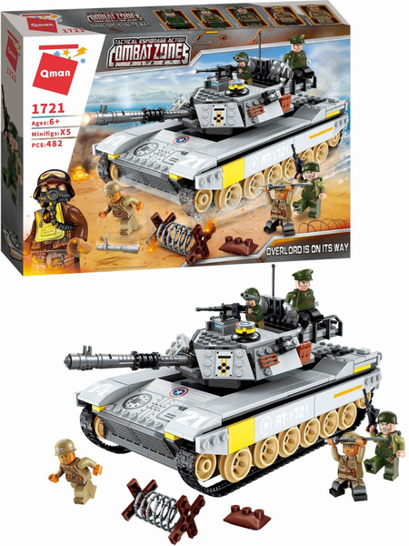 Конструктор Qman Боевой танк-амфибия Повелитель 1721 Combat Zones Fire / 482 детали - купить с ...