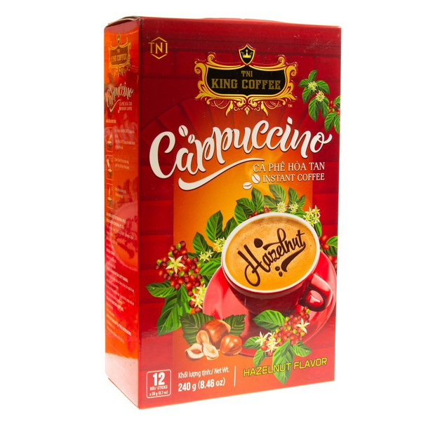 Кофе растворимый King Coffee Cappuccino Hazelnut Flavor Лесной орех (20 ...