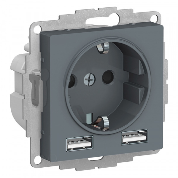 Systeme (Schneider) Electric ATLASDESIGN РОЗЕТКА 16А c 2 USB A+A, 5В/2 ...