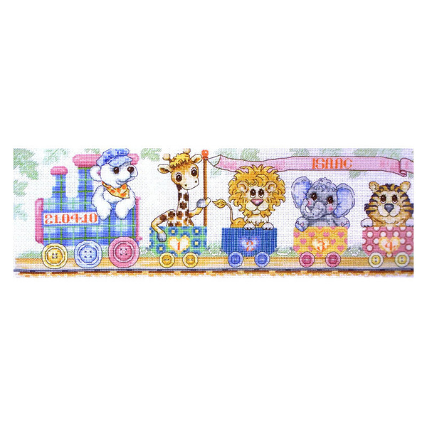 Набор для вышивания Anchor, MEZ, Венгрия "Train Birth Sampler" 13х40 см ...