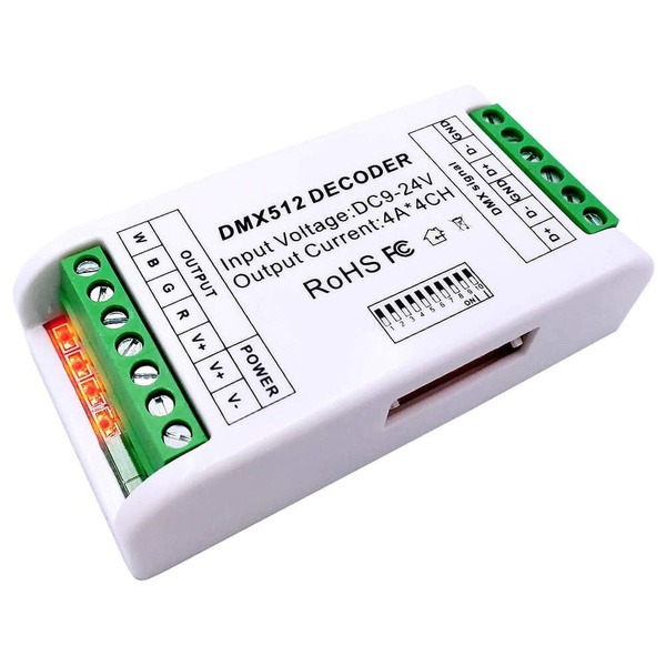 Мини 4-канальный DMX RGBW декодер 16A RGB RGBW контроллер полосы DMX ...