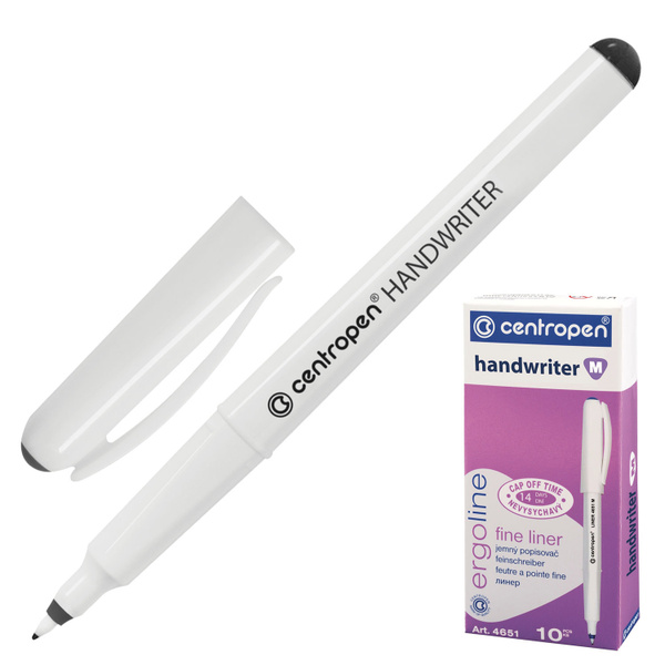 Ручка капиллярная Centropen Handwriter, трехгранная, толщина письма 0,5 ...