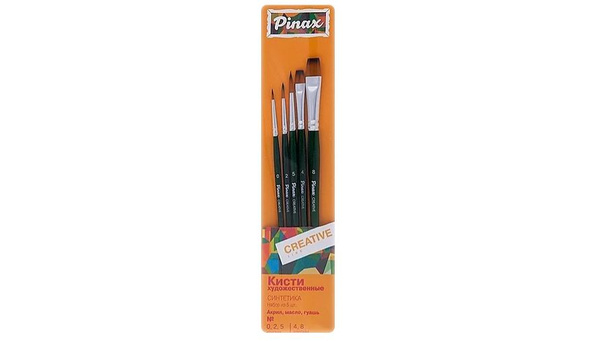 Набор кистей Pinax "creative line" синтетика (короткая ручка) 5 шт ...