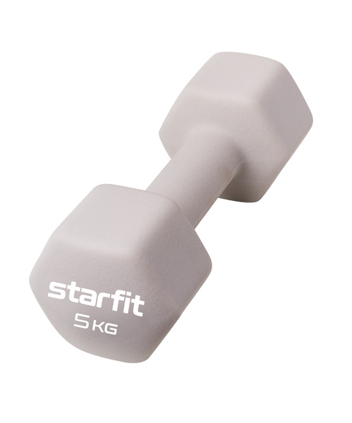 Гантели Starfit DB-201_тепло-серый пастель, 1 шт. по 5 кг, серый купить ...