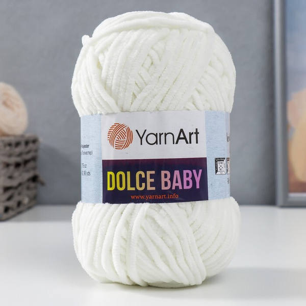 Пряжа "Dolce Baby" 100% микрополиэстер 85м/50 гр (745 сливочный ...