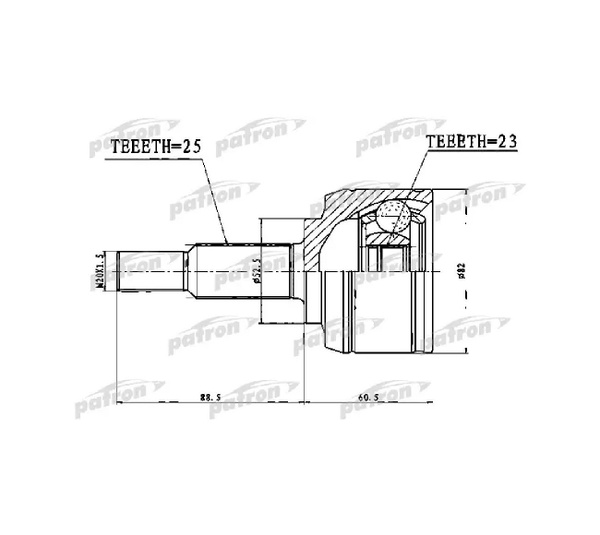 ШРУС наружный 25x52,5x23 DACIA DOKKER 1,2TCE 1,5DCI 12 , RENAULT MEGANE 1,6 16V 08 , SCENIC III ...