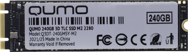 240 ГБ Внутренний SSD-диск QUMO Q3DT-240GMSY-M2 (Q3DT-240GMSY-M2 ...