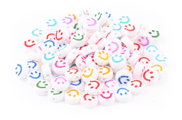 Набор бусин "Смайлики" для браслетов и рукоделия Goody Goods, 7 мм, 100 ...