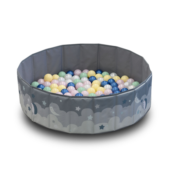 Детский сухой бассейн без шариков UNIX Kids Moon 100 см Grey, складной ...