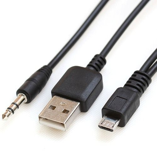 Кабель 3.5 мм, miniUSB USB-AUX+Micro USB купить c доставкой на OZON по ...