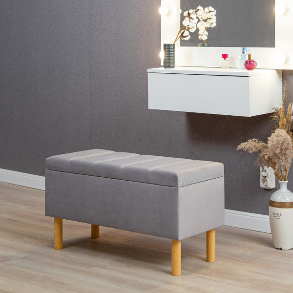 Пуф RoyalMebel BELLO с ящиком для хранения, Велюр натуральный, 75х34х40 ...