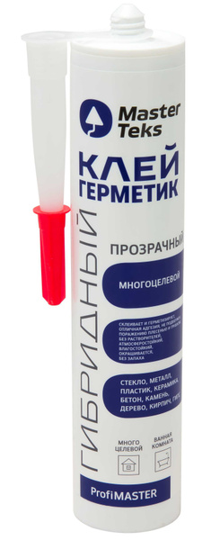Клей - герметик гибридный многоцелевой MasterTeks PM, прозрачный, 290 ...