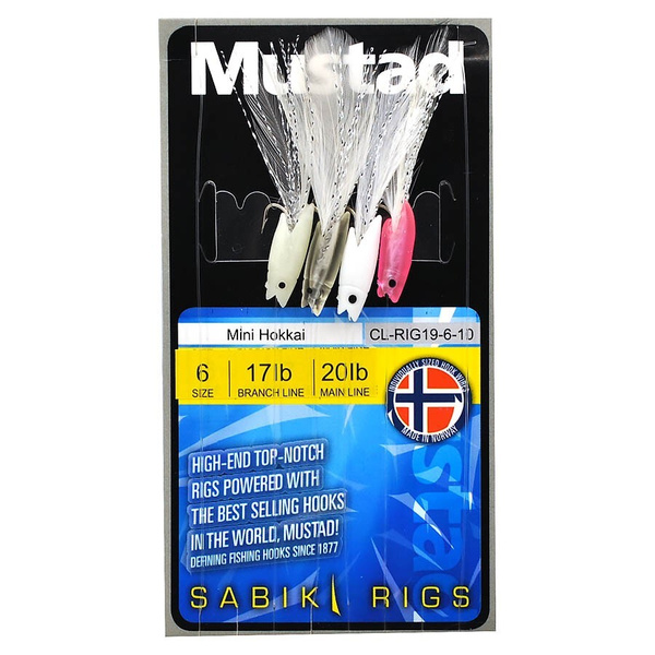Сабики MUSTAD Mini Hokkai (5шт) для ловли сельди и минтая, 17 lbs ...