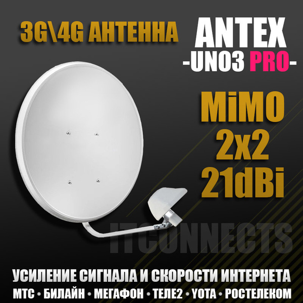 4G Антенна LTE Antex UNO 3F MiMO Disk 60 для USB модема или Роутера для ...