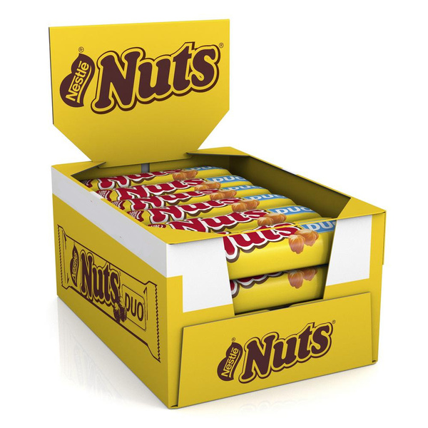 Батончик шоколадный Nuts DUO с фундуком, 66 г x 18 шт./уп. - купить с ...